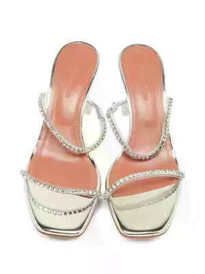 Amina Muaddi Gilda Crystal-embellished Sandals - Silver