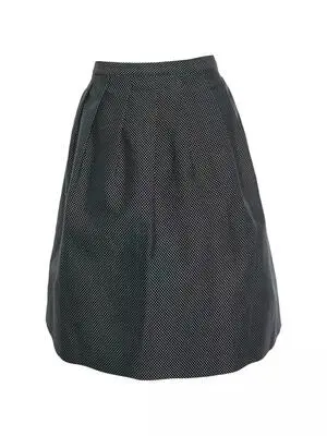 Emporio Armani Textured Pleated Midi Skirt - Black