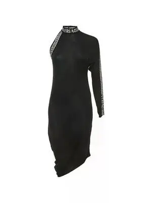 Versace 2018 Greca Logo One-shoulder Midi Dress
