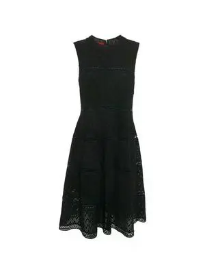 Carolina Herrera Open-knit Sleeveless Midi Dress - Black