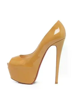 CHRISTIAN LOUBOUTIN Lady Peep Platform Heeled Pumps - Neutrals