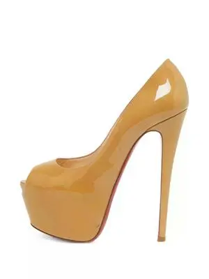 CHRISTIAN LOUBOUTIN Lady Peep Platform Heeled Pumps - Neutrals