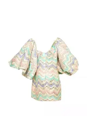 424 Chevron Jacquard Mini Dress - Neutrals