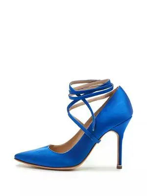 Manolo Blahnik X Vetements Satin Ankle-wrap Pumps