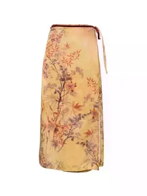 FORTE_FORTE Floral-print Silk-blend Midi Skirts - Neutrals