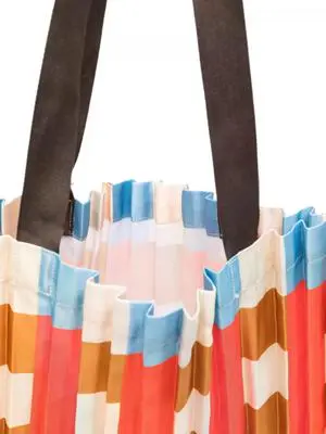 MULTITUDES BAGS Pleated Checked Tote Bag