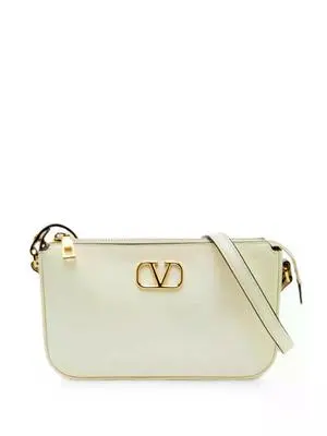Valentino Garavani Vlogo Leather Shoulder Bag - Neutrals