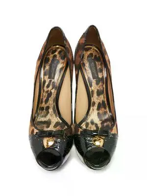 Dolce & Gabbana Leopard-print Peep-toe Pumps