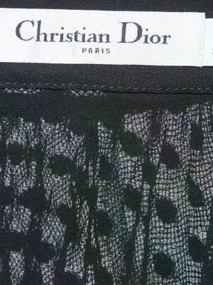Dior Dotted Tulle Gathered Midi Skirt