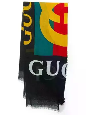 Gucci Logo-print Frayed Scarf