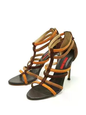 Carolina Herrera Ankle-strap Suede Sandals - Brown