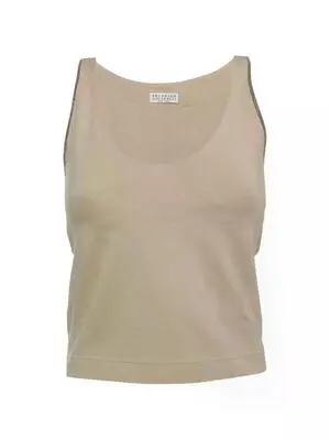 Brunello Cucinelli Monili Cropped Tank Top - Neutrals