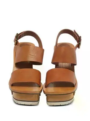 Chloé Ankle Strap Wedge Sandals - Brown