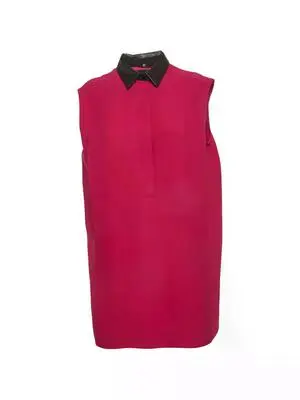 Gucci Leather-trim Sleeveless Blouse - Pink