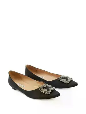Manolo Blahnik Hangisi Crystal Ballet Flats