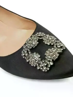 Manolo Blahnik Hangisi Crystal Ballet Flats