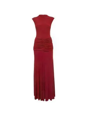 CHATS BY C.DAM Ruched Maxi Dress - Red