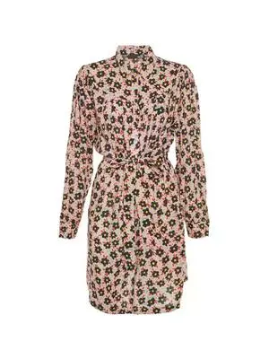 Moschino Floral-print Belted Midi Dress - Pink