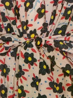 Moschino Floral-print Belted Midi Dress