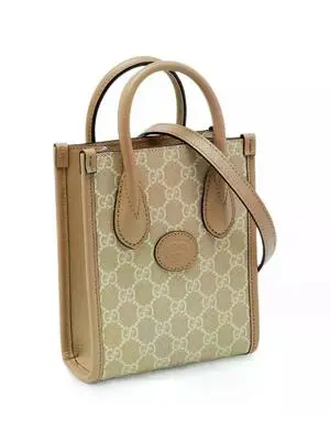Gucci Mini Gg Supreme Leather Tote Bag
