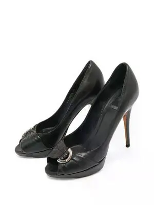 Dior Buckle-detail Peep-toe Heeled Pumps