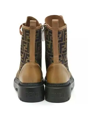 Fendi Ff Monogram Combat Boots