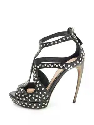 Alexander McQueen Studded Cage Sandals - Black