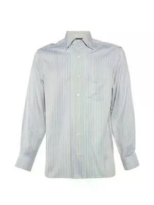 Ermenegildo Zegna Striped Long-sleeve Shirt - Blue