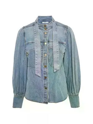 Zimmermann Neck Tie-up Denim Blouse