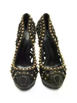 Alexander McQueen Cut-out Embellished Platform Pumps
