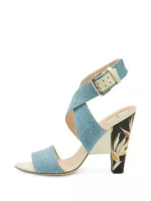 Fendi Flora Detail Ankle-wrap Sandals