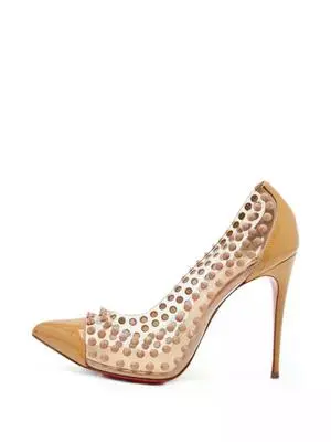CHRISTIAN LOUBOUTIN Spike Me Pointed-toe Pumps - Neutrals