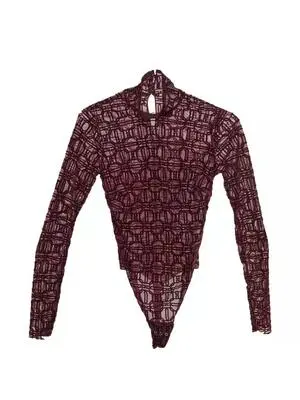 Elisabetta Franchi Monogram-pattern Bodysuit - Red