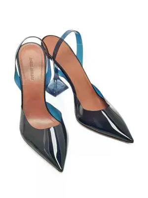 Amina Muaddi Holli Glass Slingback Pumps
