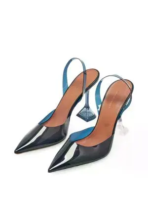 Amina Muaddi Holli Glass Slingback Pumps