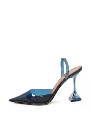 Amina Muaddi Holli Glass Slingback Pumps - Blue