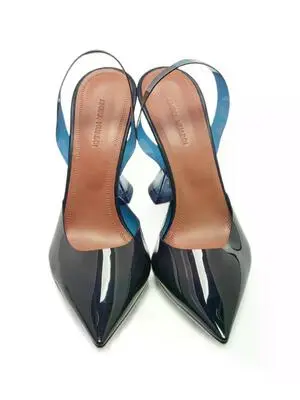 Amina Muaddi Holli Glass Slingback Pumps