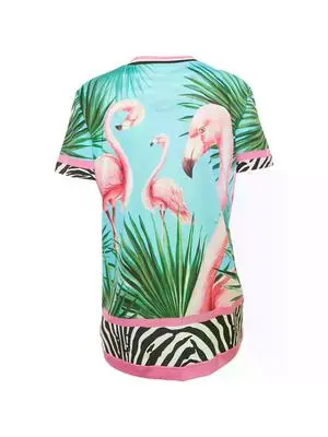 Dolce & Gabbana Flamingo & Zebra Print Cotton T-shirt