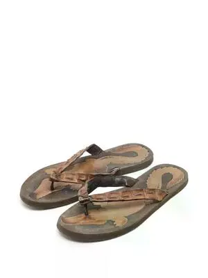 Bottega Veneta Alligator-detail Leather Thong Sandals