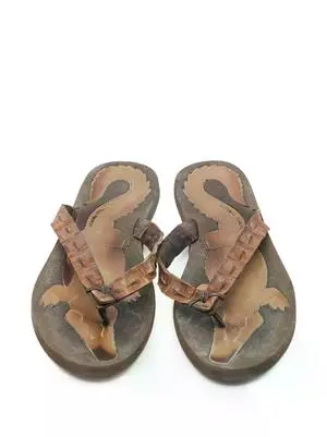 Bottega Veneta Alligator-detail Leather Thong Sandals