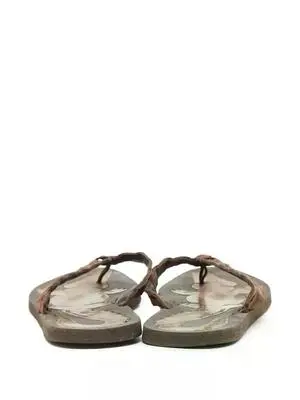 Bottega Veneta Alligator-detail Leather Thong Sandals