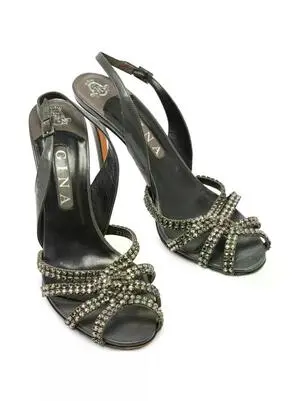 GINA Crystal-embellished Slingback Sandals