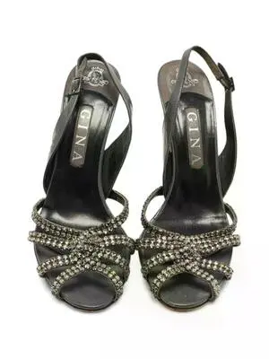 GINA Crystal-embellished Slingback Sandals