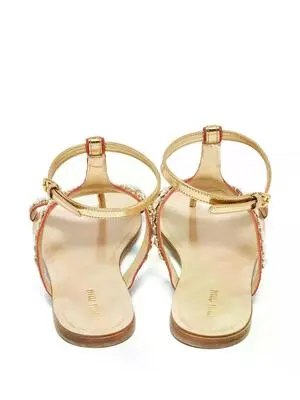 Miu Miu Crystal-embellished Flat Sandals