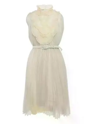 Prada Pleated Ruffled Dress