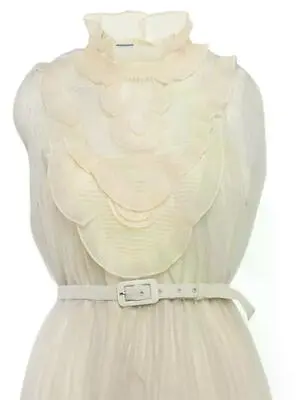 Prada Pleated Ruffled Dress