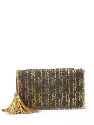 Carolina Herrera Tassel Flap Clutch Bag - Brown
