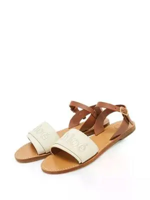 Chloé Logo Embroidered Sandals