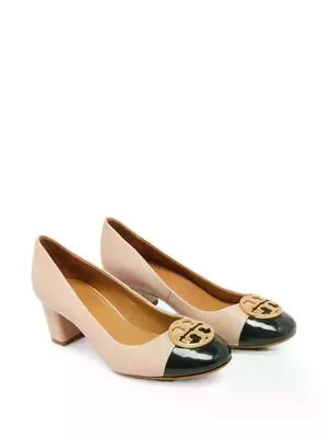 Tory Burch Chelsea Leather Heeled Pumps - Neutrals