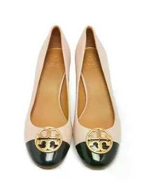 Tory Burch Chelsea Leather Heeled Pumps - Neutrals